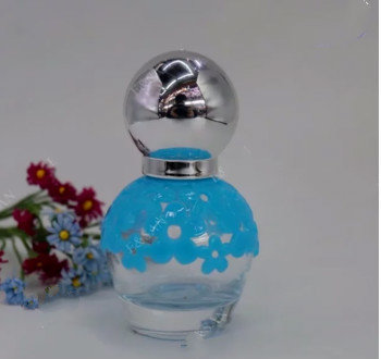 Fancy Color Refillable Glass Perfume Bottle , Plastic Cap Refill Empty Perfume Bottle
