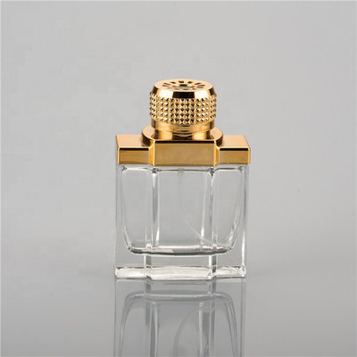 UV Plastic Cap Empty Perfume Spray Bottles 100ml Glass Golden Cap Color