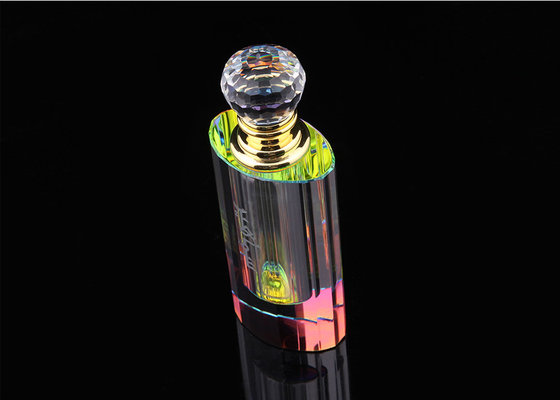 Engraving Surface Refillable Glass Perfume Bottle , Glass Perfume Round Bottle