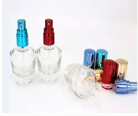 Clear Refillable Glass Perfume Bottle 30ml Capacity With Aluminum Sprayer