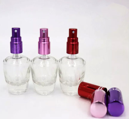 Clear Refillable Glass Perfume Bottle 30ml Capacity With Aluminum Sprayer