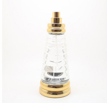 Lightweight Refillable Glass Perfume Bottle , Golden And Clear Glass Perfume Bottles