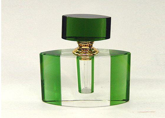 Customized Green Empty Perfume Spray Bottles Silver Spray And Black Caps