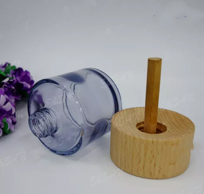 Cylindrical Custom Glass Perfume Bottles , Cosmetics Aromatherapy Glass Bottles