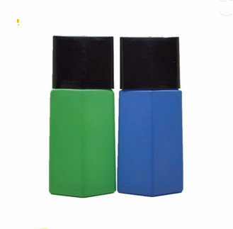 Special Shape Crystal Perfume Empty Glass Bottle Green And Blue Mactch Black Cap