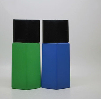 Special Shape Crystal Perfume Empty Glass Bottle Green And Blue Mactch Black Cap