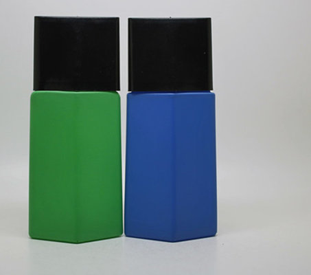 Special Shape Crystal Perfume Empty Glass Bottle Green And Blue Mactch Black Cap