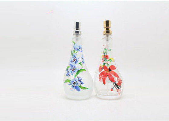 Plastic Cap Custom Perfume Bottles 50ml Transparent With Black UV Cap