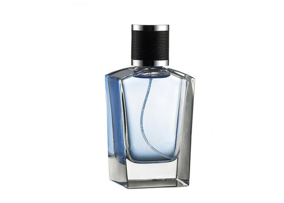 Plastic Cap Custom Perfume Bottles 50ml Transparent With Black UV Cap
