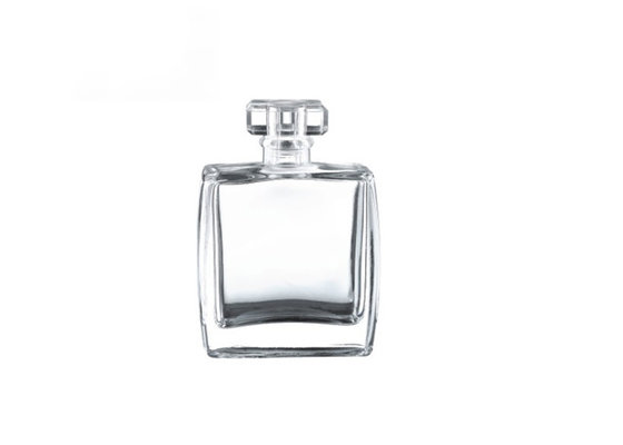 Clear Custom Glass Perfume Bottles , Square Glass Perfume Bottles Various Caps