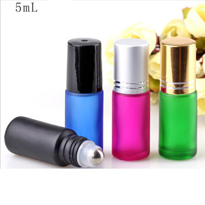 Essential Oil Frosted Glass Roller Bottles 4ml 6ml 8ml 10ml With Stainless Steel Roller
