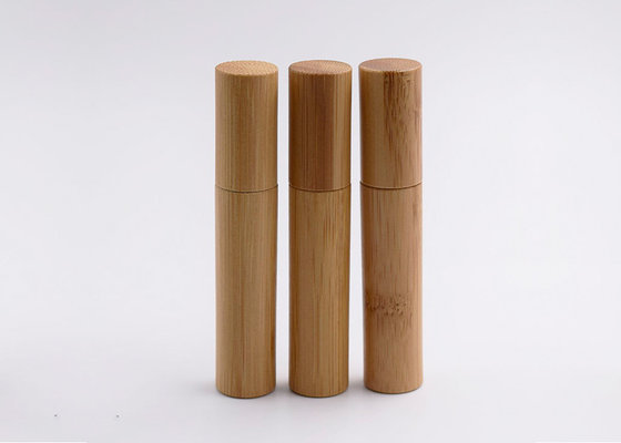 Bamboo Roll On Perfume Bottles Engraving Surface With Stainless Steel Ball