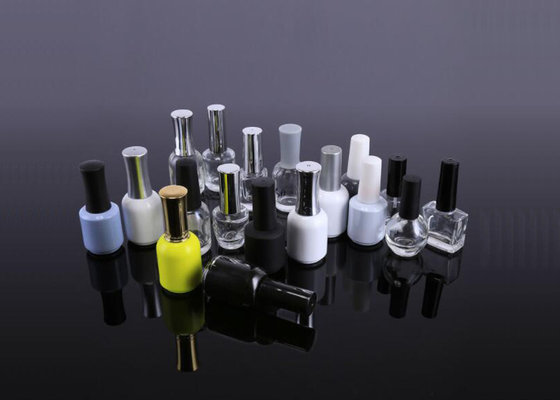 Aluminum Caps Empty Glass Nail Polish Bottles , 10ml 12ml 15ml Empty Nail Polish Bottles