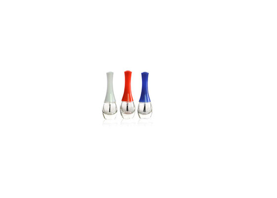 10ml Custom Made Nail Polish Bottles Plastic Red Blue White Caps With Brush