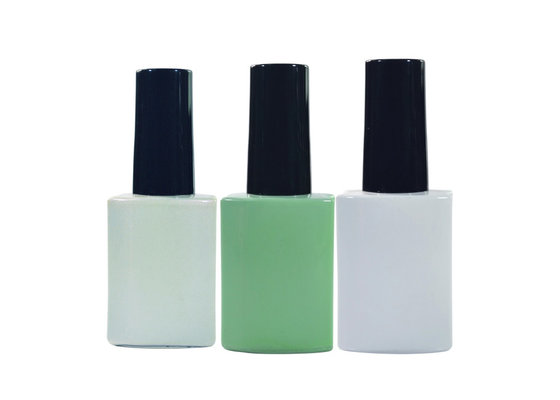 Round Shape Empty Glass Nail Polish Bottles , Black UV Gel Nail Polish Bottle
