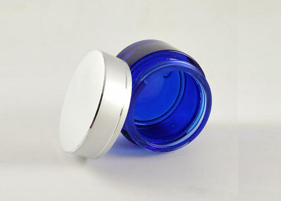 Skin Care Glass Cosmetic Cream Jar , Empty Glass Cream Containers