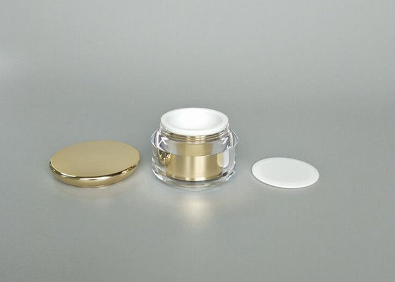 Silver / Golden Cosmetic Cream Jar , Empty Acrylic Round Cream Jar