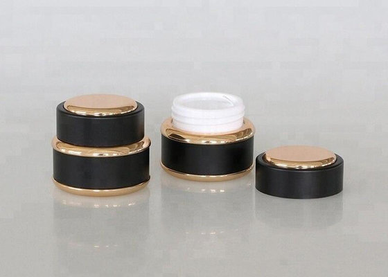 Black Color Empty Glass Skin Cream Containers Portable With Matching Lid