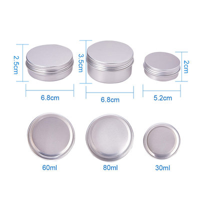 Screw Cap Empty Aluminum Cream Jar 15ml - 100ml Customized Capacity