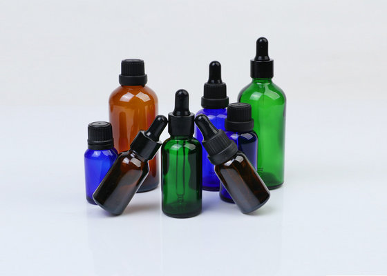 Chemical Glass Dropper Bottles 30ml / 50ml Customized Color With Childproof Cap