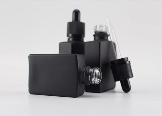 Matte Black Essential Oil Container Rectangular With Child Resistant Cap