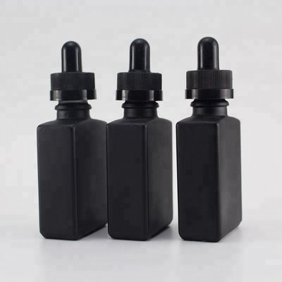 Matte Black Essential Oil Container Rectangular With Child Resistant Cap