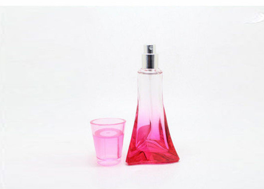 Gradient Pink Custom Glass Perfume Bottles Pump Sprayer Sealing Type