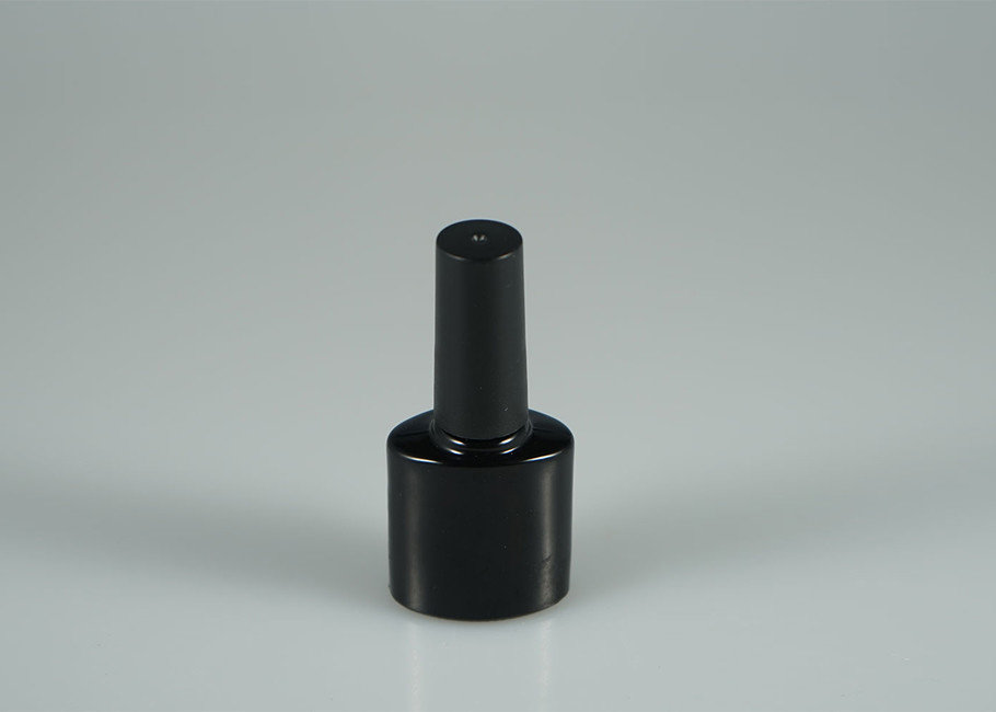 Oval Black Empty Glass Nail Polish Bottles , Empty Gel Polish Bottles With Soft Brush