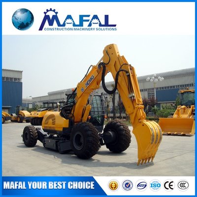 MAFAL 13.5TON yellow YUCHAI ENGINE  WHEEL EXCAVATOR  WITH excavator root ripper AUGER HAMMAR FOR SALE
