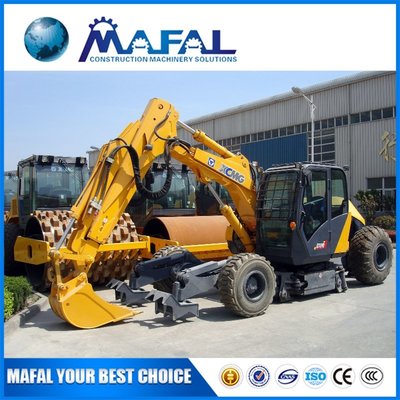 MAFAL 13.5TON yellow YUCHAI ENGINE  WHEEL EXCAVATOR  WITH excavator root ripper AUGER HAMMAR FOR SALE