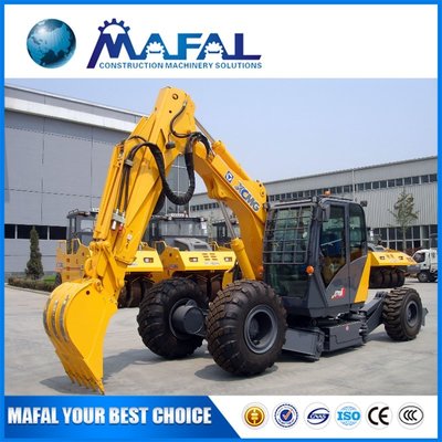 MAFAL 13.5TON yellow YUCHAI ENGINE  WHEEL EXCAVATOR  WITH excavator root ripper AUGER HAMMAR FOR SALE