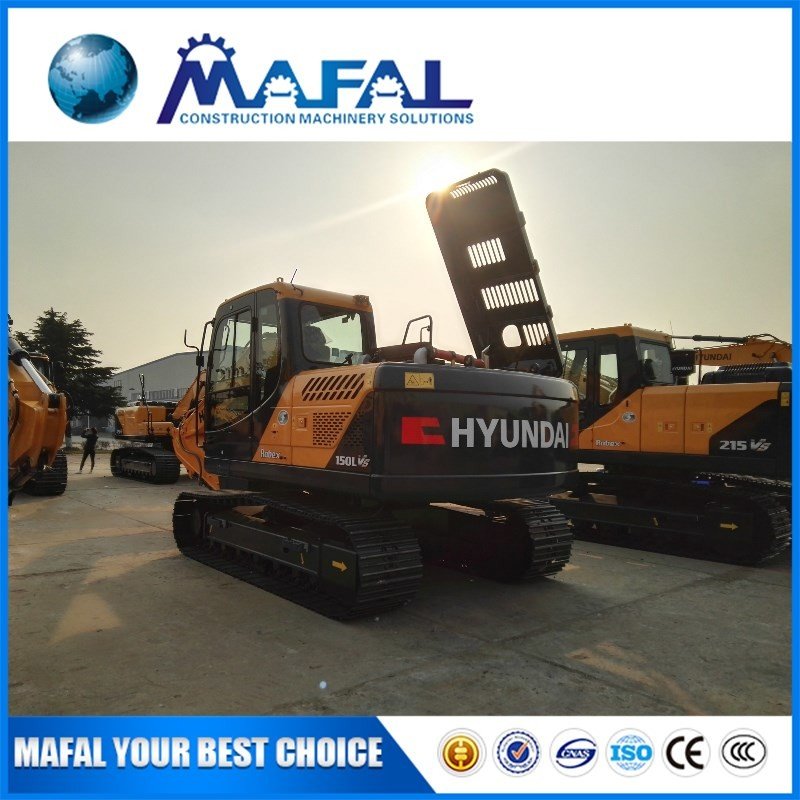 Korean brand 15ton hydraulic crawler excavator R150LVS with standard 0.58m3 bucket