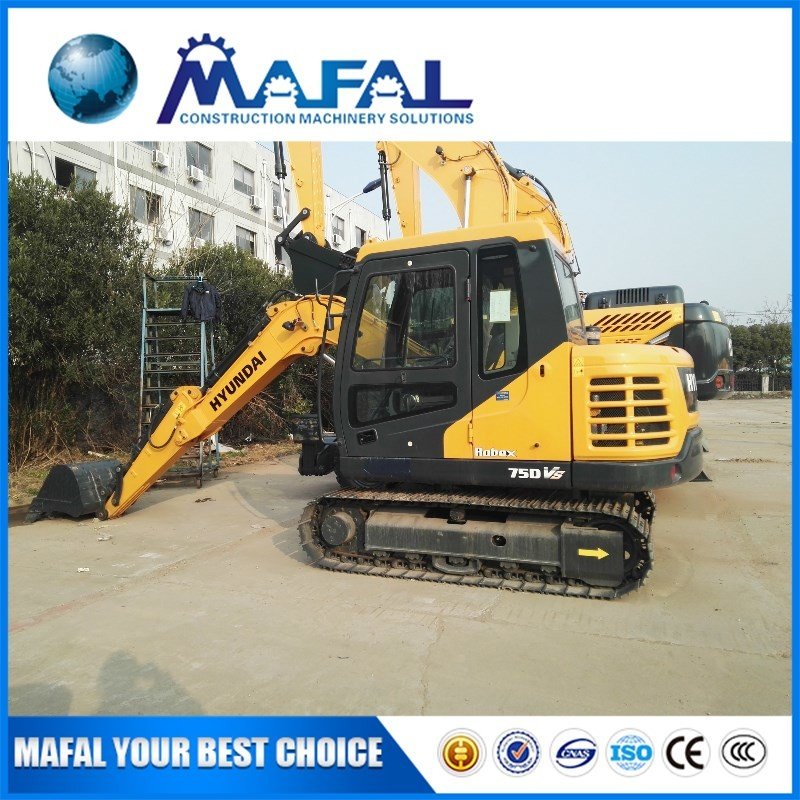 R75BVS Digger Small Hydraulic Pump 7.5 Ton Korea brand Crawler Excavator for sale