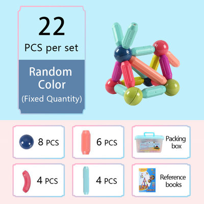 Educational Toy 30 Years Factory Magnetic Building Block Set Wholesale 22 and 25 Ball and Stick Pieces
