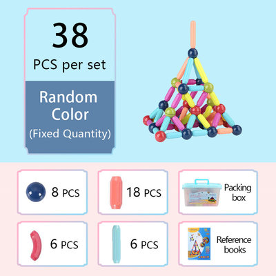 30 Years Factory Wholesale 36 &38 PCS Magnetic Building Sticks Educational Toy Blocks Toys