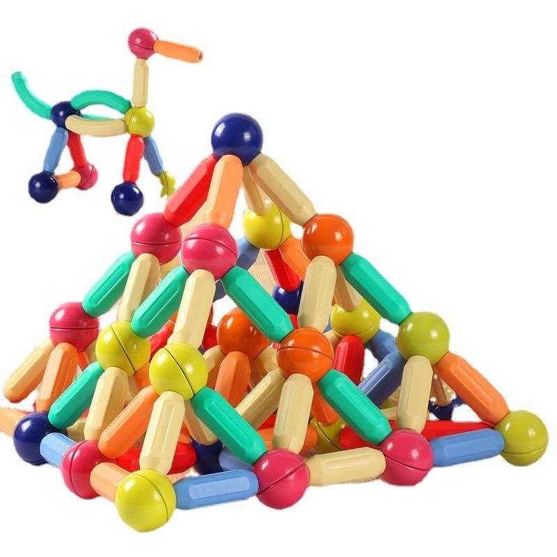 Educational Toy 30 Years Factory Wholesale 64 PCS Magnetic Balls And Rods Set