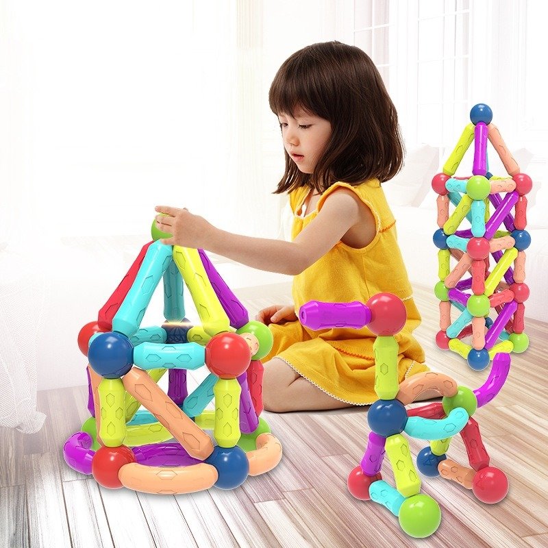 Educational Toy 30 Years Factory Wholesale 64 And 68 Pieces Stem Magnetic Building Sticks With Free Sample