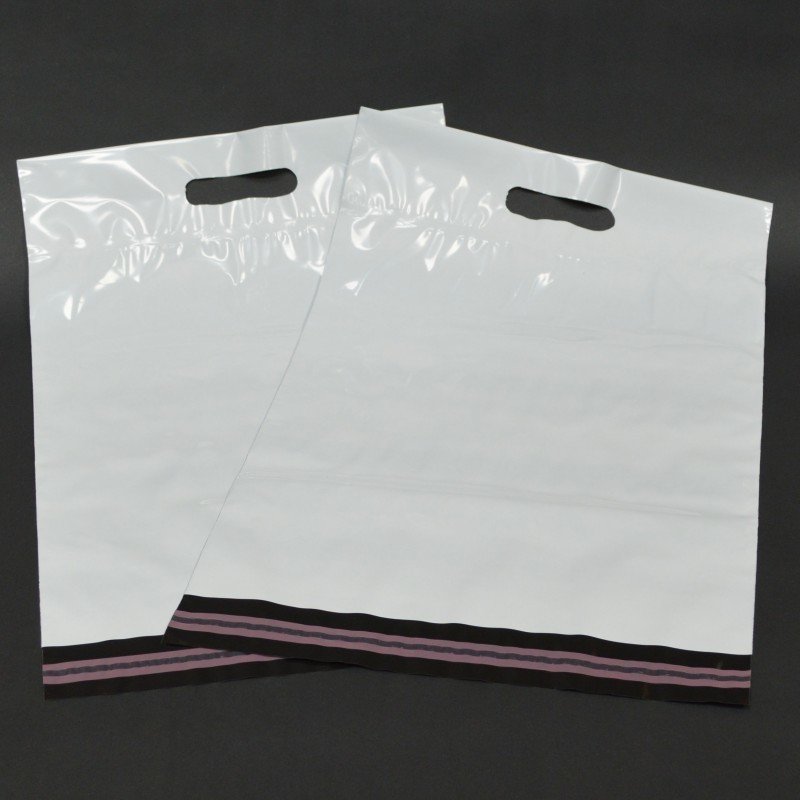 White Poly mailing bags with handle,courier bag with die-cut handle, poly mailers with handle