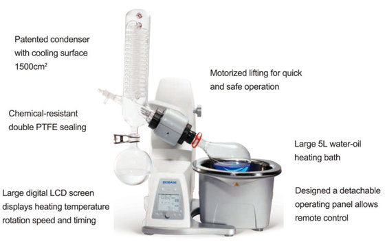 1L Rotary Capacity Rotary Evaporator with Large Digital LCD Screen and USB Interface for Sale