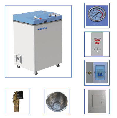 China Made Sterilized Equipment Flip-open Door Type Vertical Autoclave with Complete Protection System