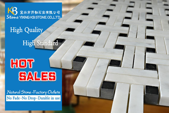 Fireplace Basketweave Mosaic Tile For Home Decorative Thickness 10mm