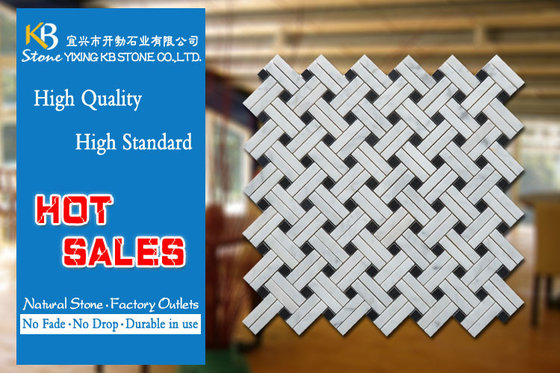 Fireplace Basketweave Mosaic Tile For Home Decorative Thickness 10mm