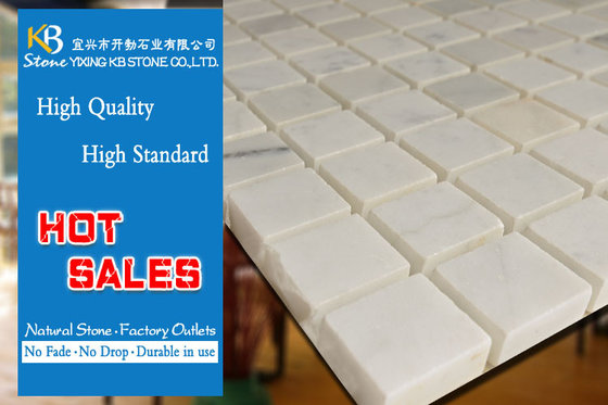 External Decorative White Carrara Marble Square Polished For Pool