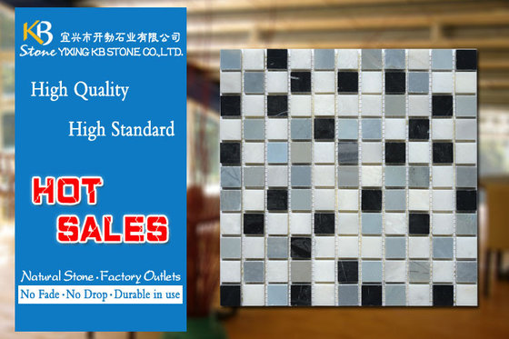 Mixed Color Decorative Marble Mosaic Tiles 12 x 12 Inch For Home