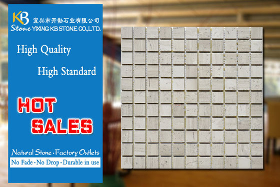 12 x 12 Inch Wooden Grey Mosaic Wall Tiles Polished Wall Flooring Sheet