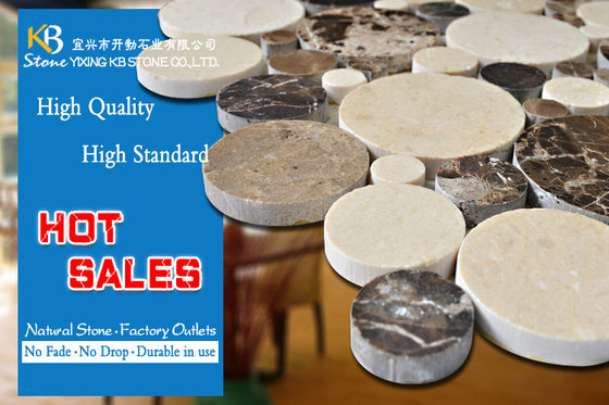 Round Shape Dark Emperador Marble Tile Natural Stone Mosaic 305 x 305mm
