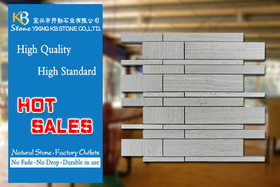 Wooden Grey Mosaic Tile, Grey Marble Mosaic Tiles For Floor and wall
