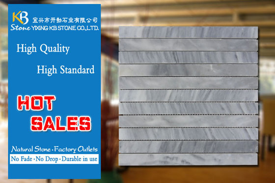 Italy Grey Polished Surface Strip Marble Mosaic Tiles For Home Decoration