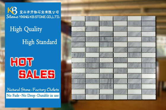 Decoration Marble Mosaic Tile Sheets 2/5 Inch Thickness Wet Applications