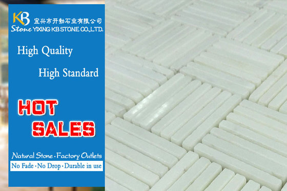 China White Mosaic Tiles Strip Marble Mosaic Tiles For Home Decoration